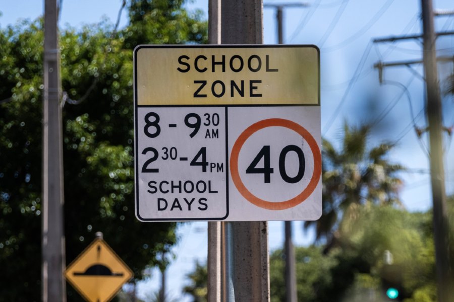 school zone roadside